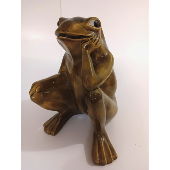 Arnels | Accents | Vtg 7s Arnels Large 75 Ceramic The Thinker Frog ...